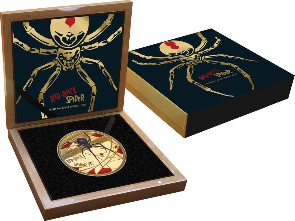 Niue 500$ 2020 5 oz Gold Coin Australia's Red-Back Spider PP | MA-Shops